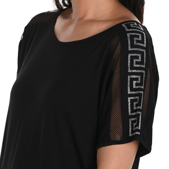 Frank Lyman Design | Tops | 25678u Knit Top With Silver Greek Key ...